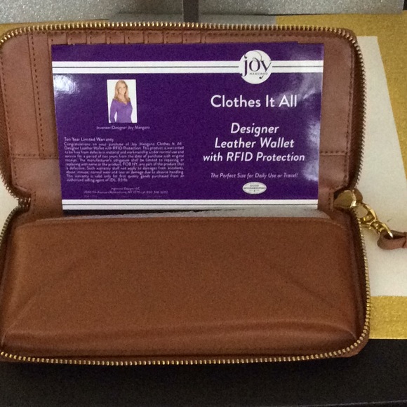 Joy Mangano | Bags | Joy Leather Rfid Wallet New | Poshmark